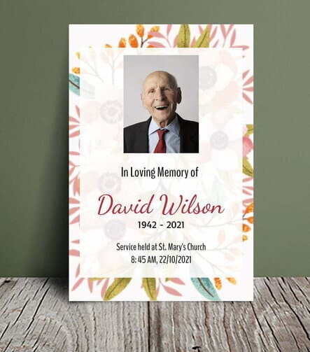 Editable sunflower funeral order of service 108 - Template Design ...